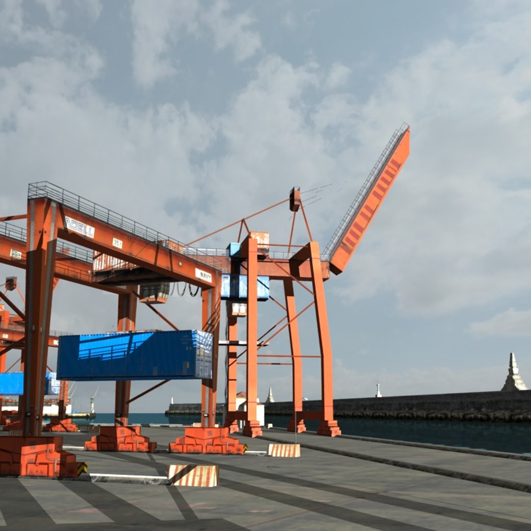 3d model uss harbour seaport port