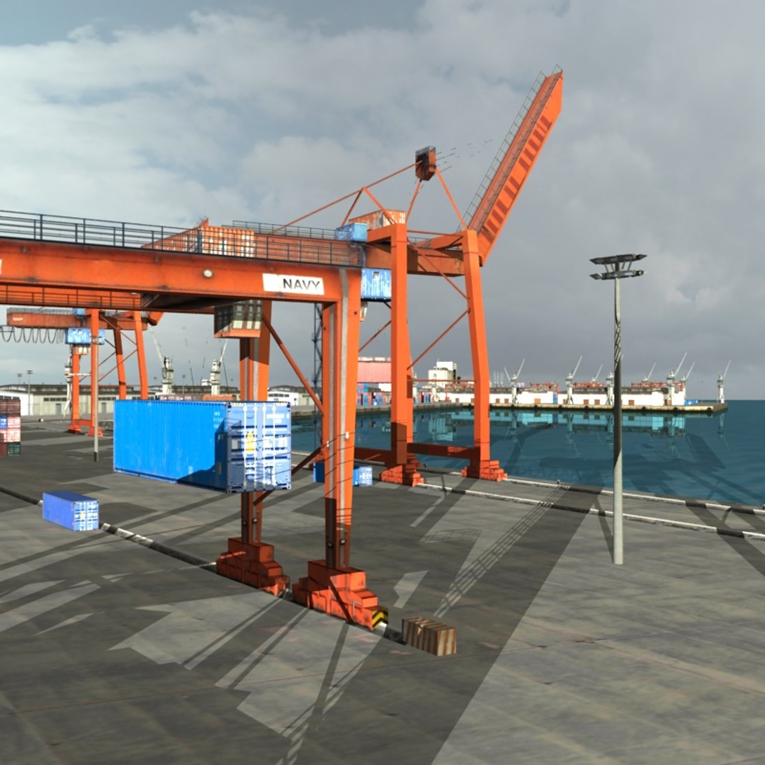 3d model uss harbour seaport port