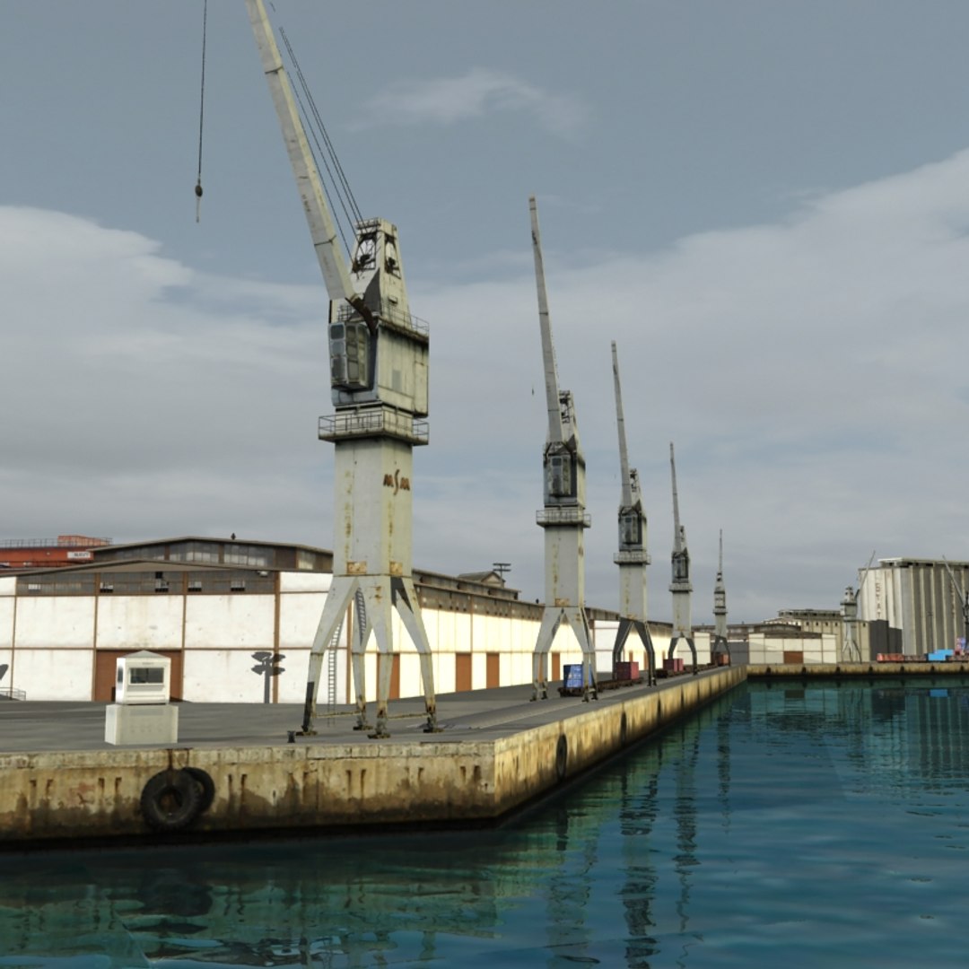 3d model uss harbour seaport port
