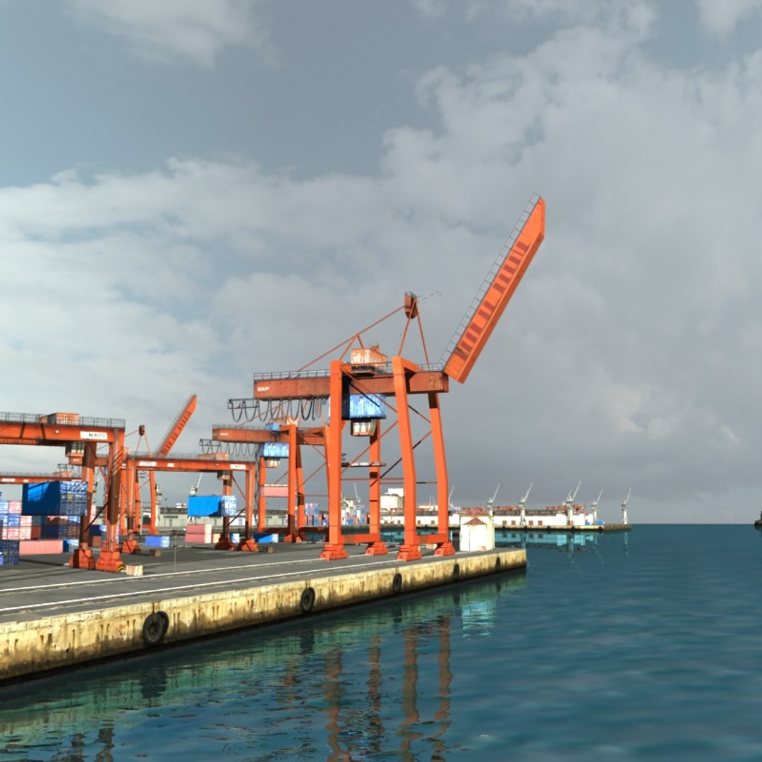3d model uss harbour seaport port