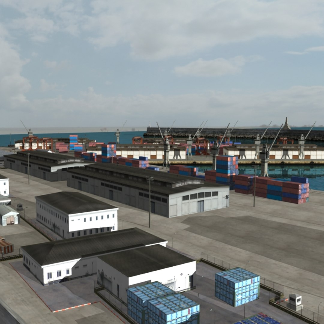 3d model uss harbour seaport port