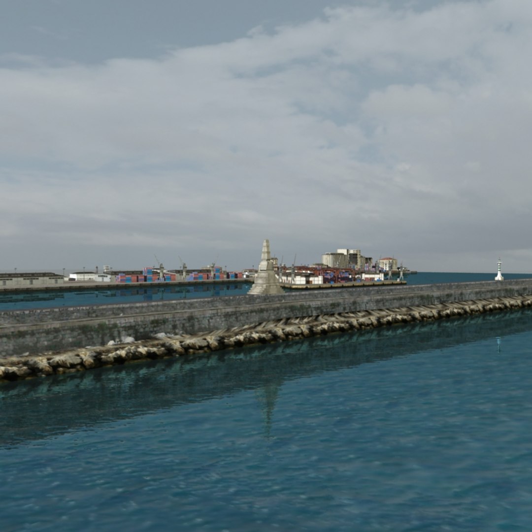 3d model uss harbour seaport port