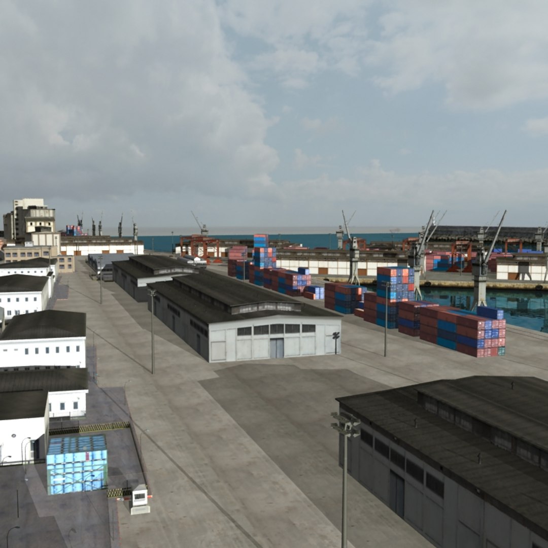 3d model uss harbour seaport port