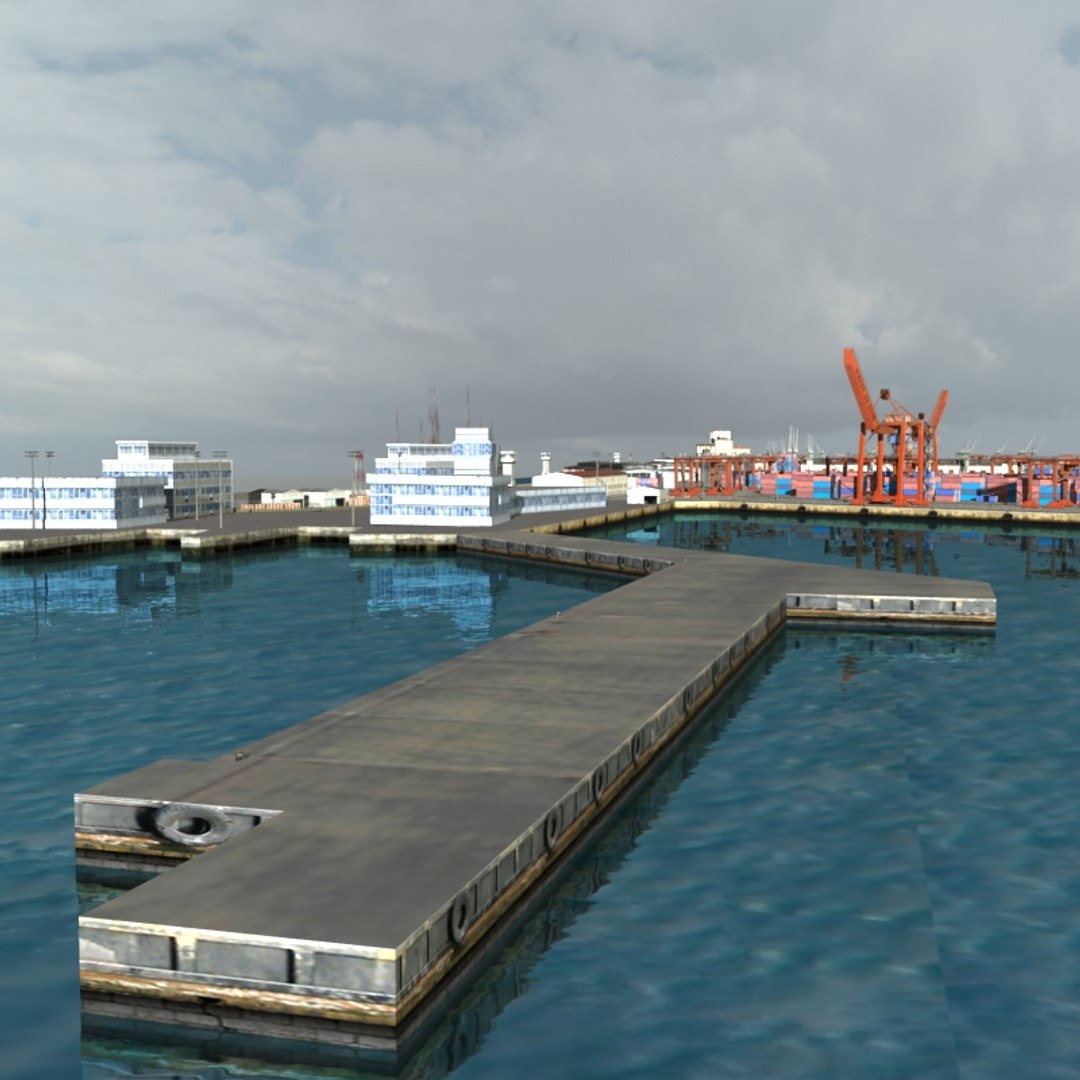 3d model uss harbour seaport port