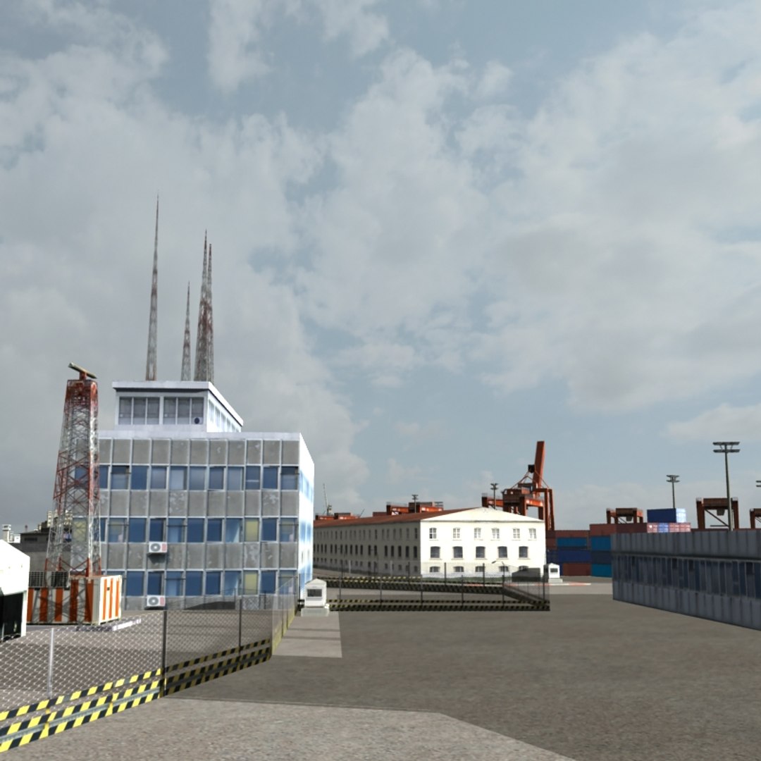 3d model uss harbour seaport port
