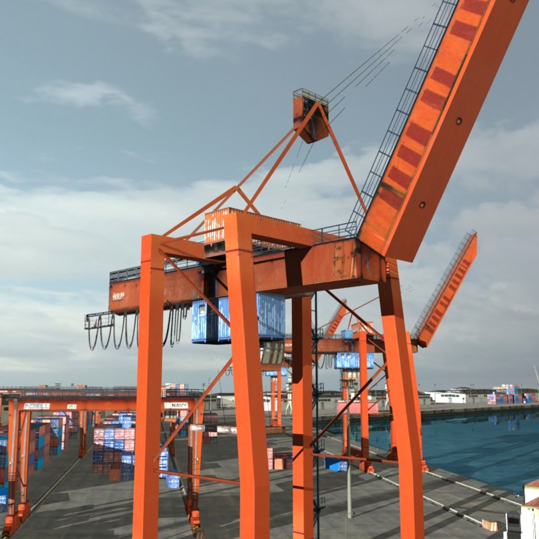 3d model uss harbour seaport port
