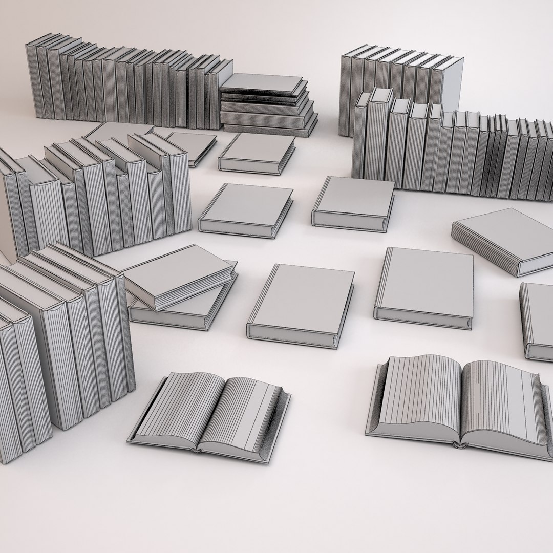 3d Model Old Books Set 2