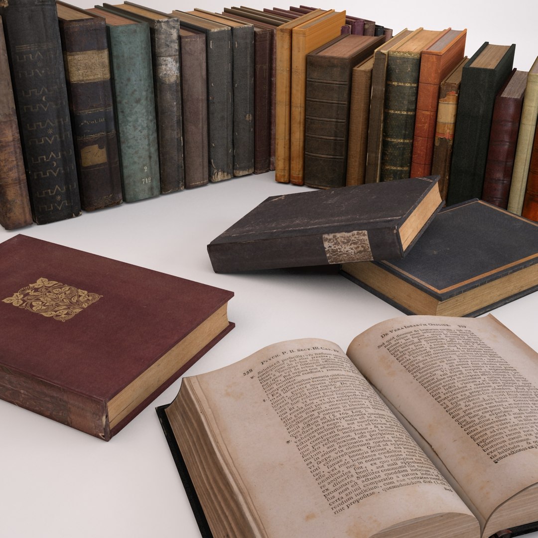 3d Model Old Books Set 2
