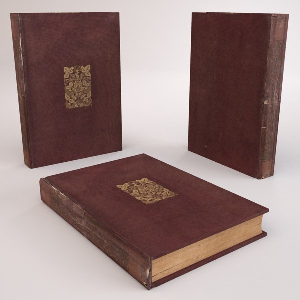 3d model old books set 2