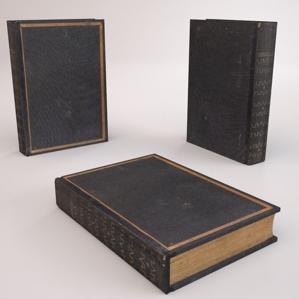 3d model old books set 2