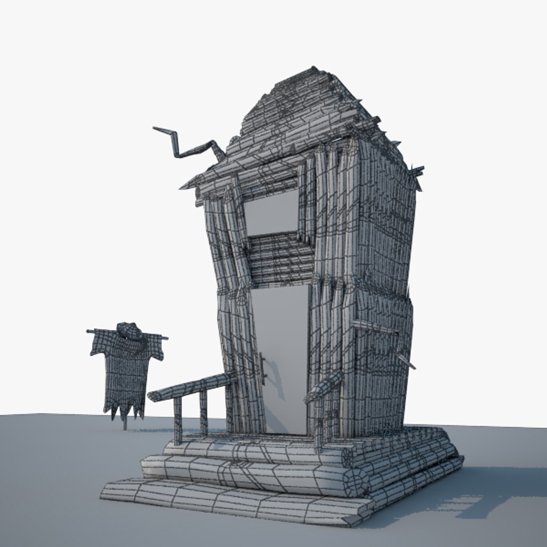 3d Small Horror House Model