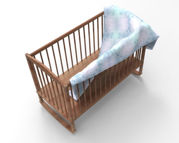 3d wooden baby crib