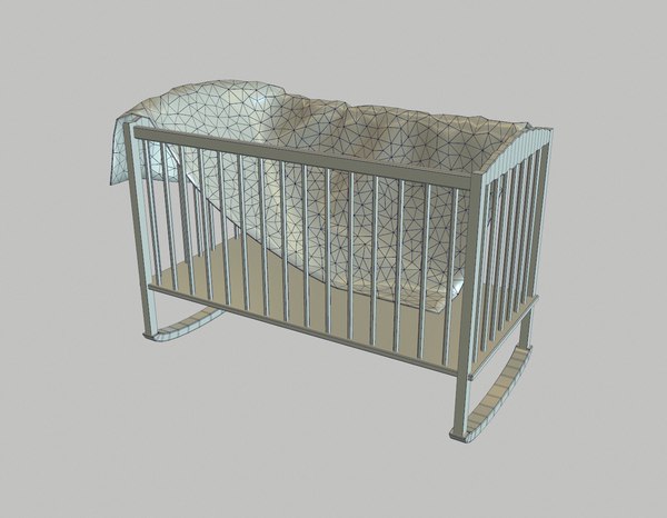 3d wooden baby crib