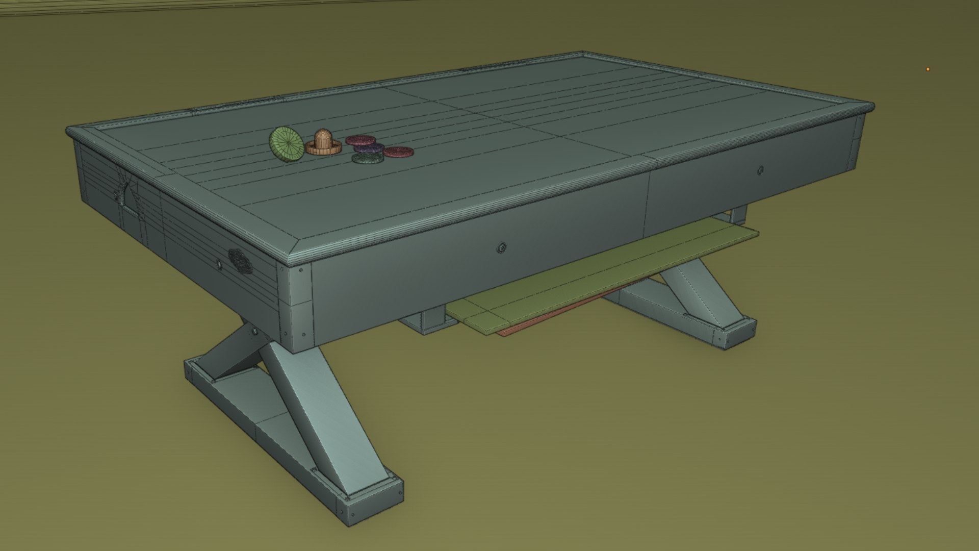 Air Hockey Table With Dining Top 87 Inch 3D Model - TurboSquid 2200852