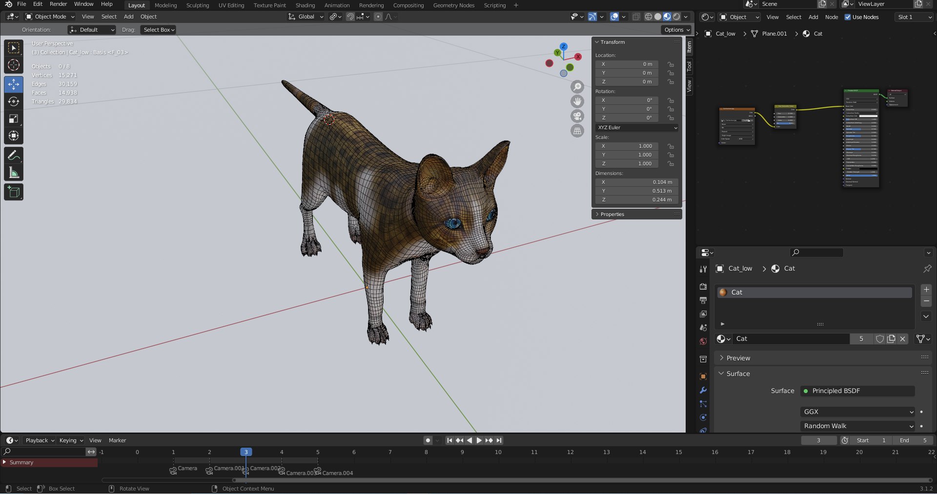 3D Calico Cat Rigged V3 In Blender - TurboSquid 1984958