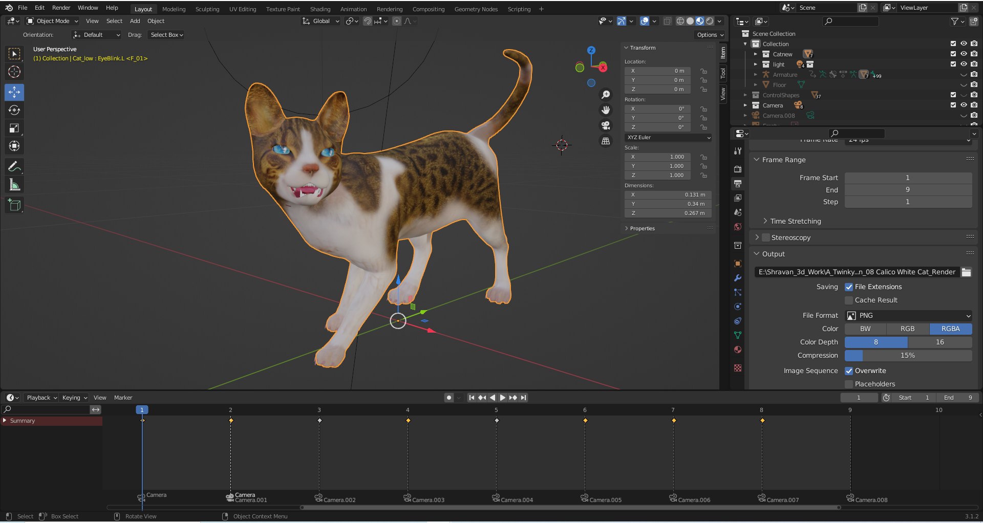 3D Calico Cat Rigged V3 In Blender - TurboSquid 1984958