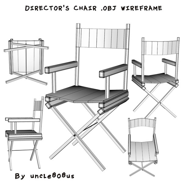 Directors chair furniture object 3D model - TurboSquid 1280415