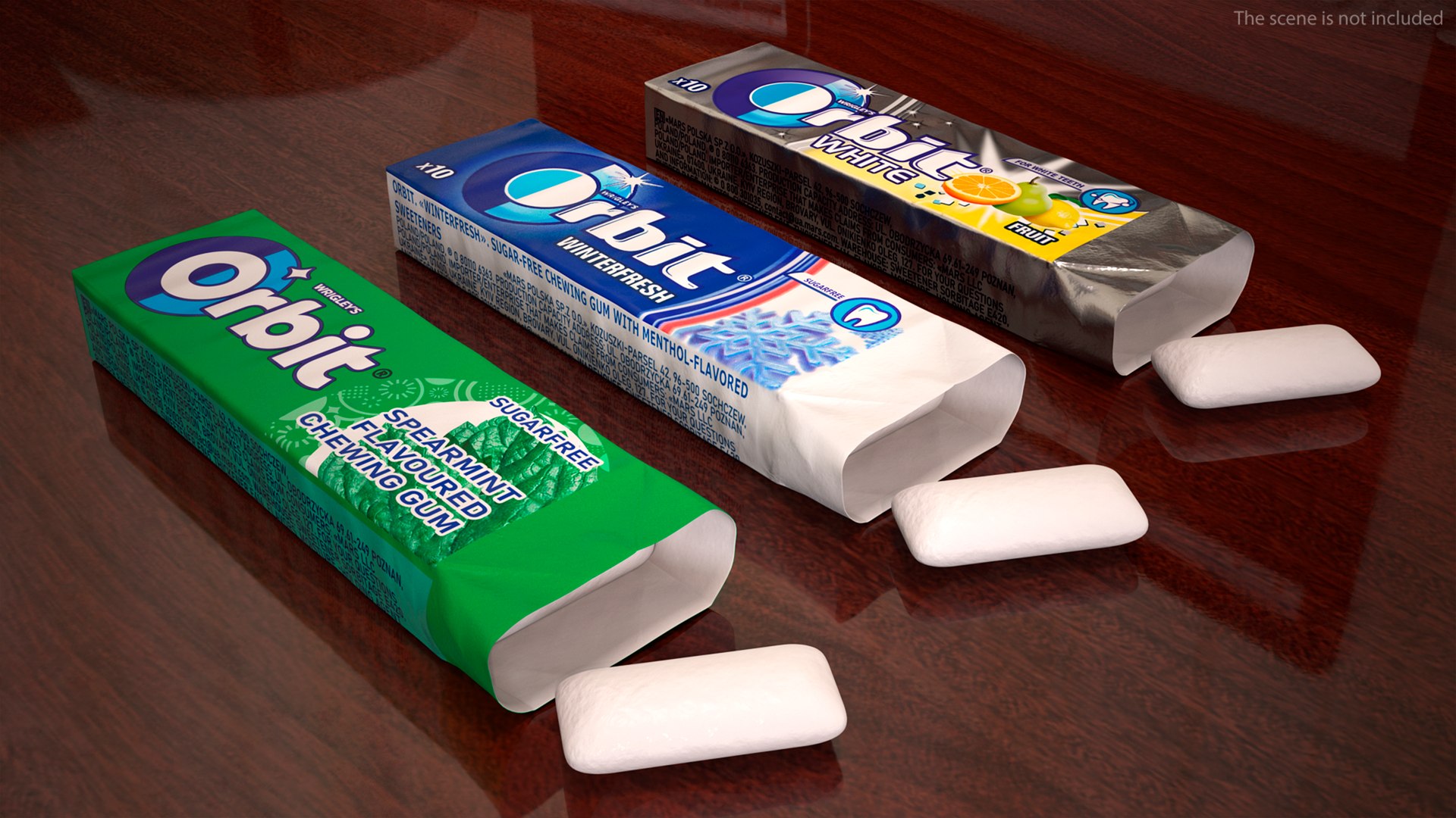 3D Model Orbit Chewing Gum Three Tastes Open With Pads - TurboSquid 2045880