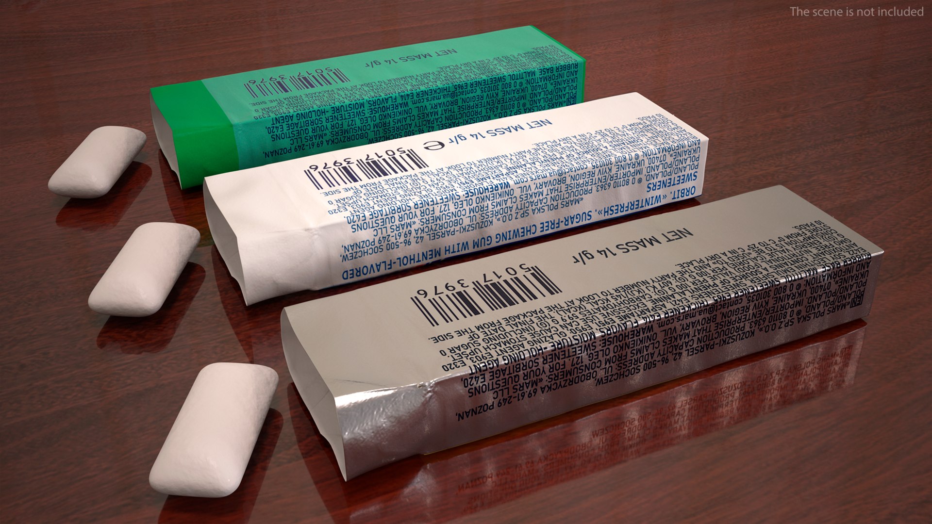 3D Model Orbit Chewing Gum Three Tastes Open With Pads - TurboSquid 2045880