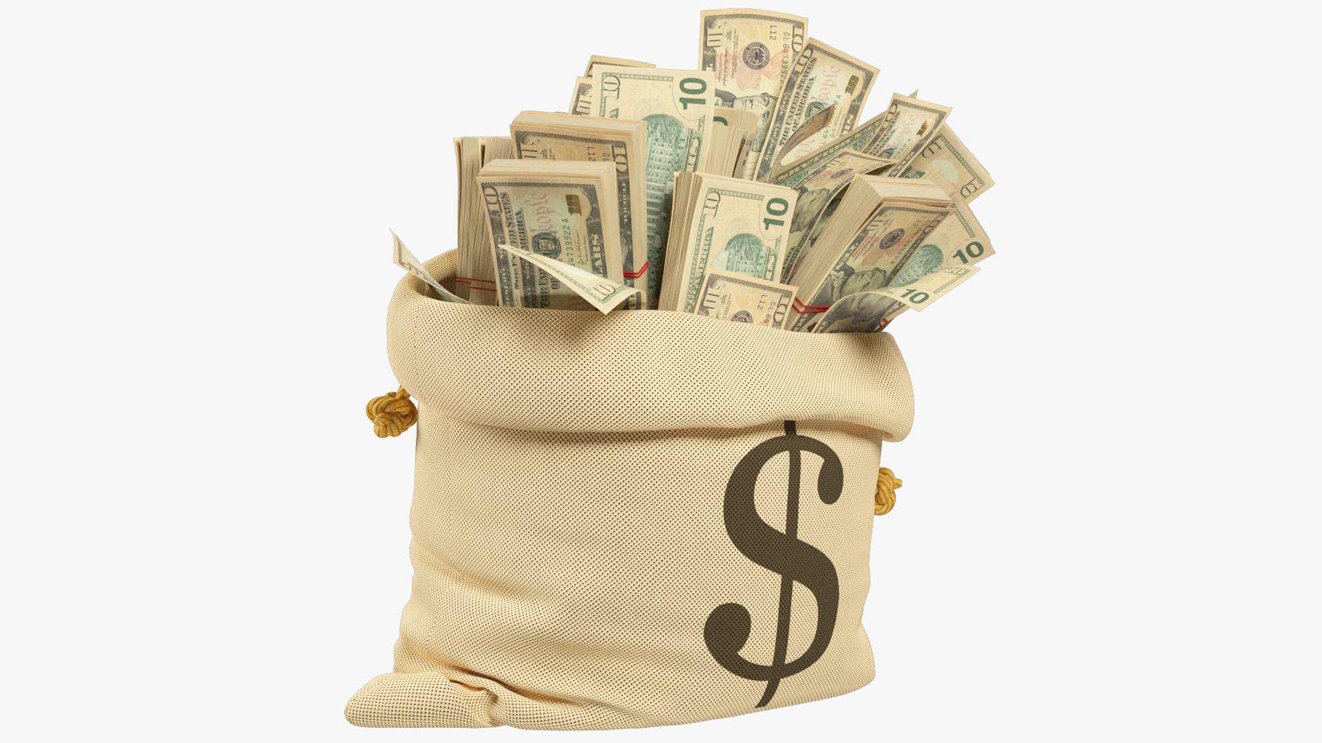 3D Money Bag V14 Model - TurboSquid 1935179