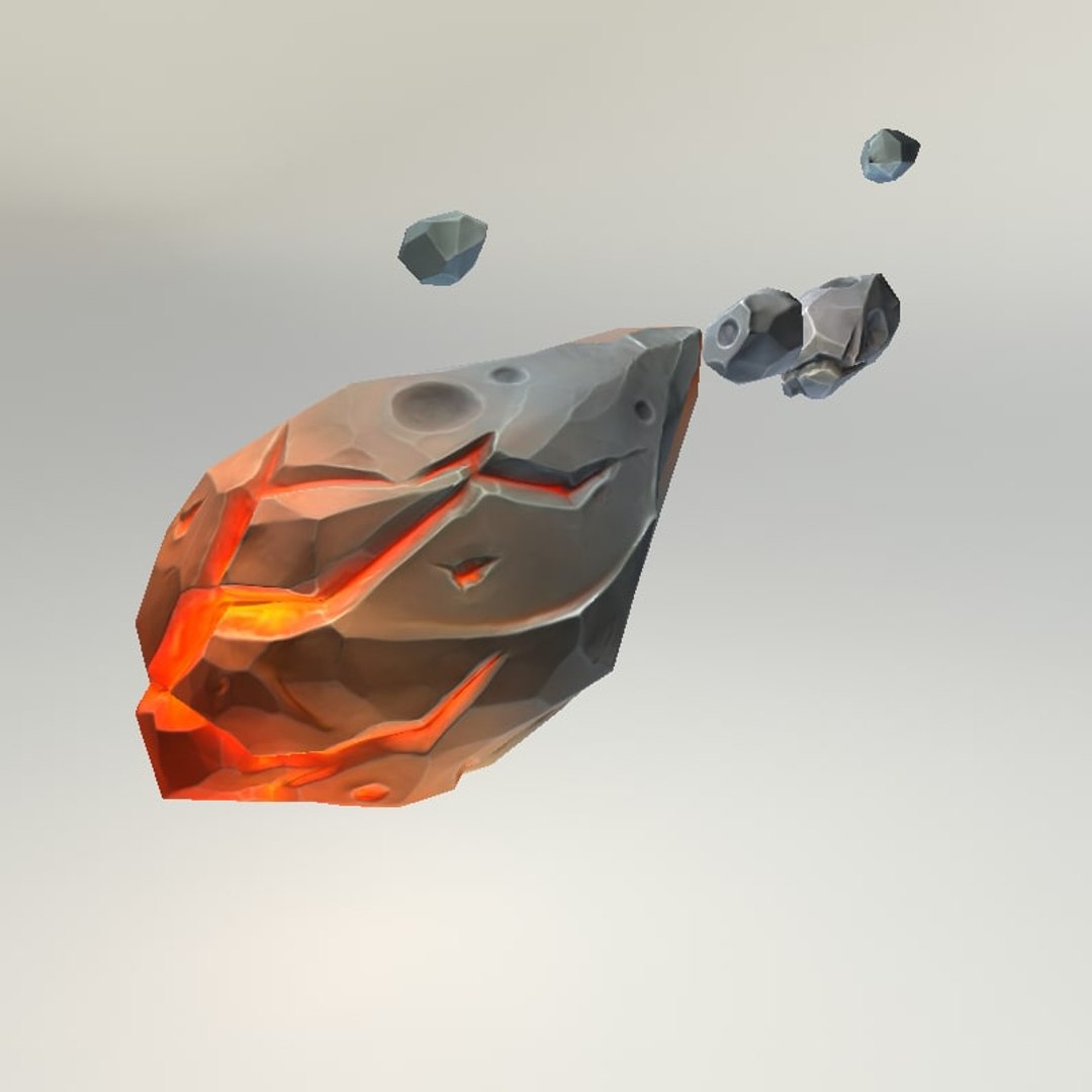 Low-poly Meteorites 3d Model