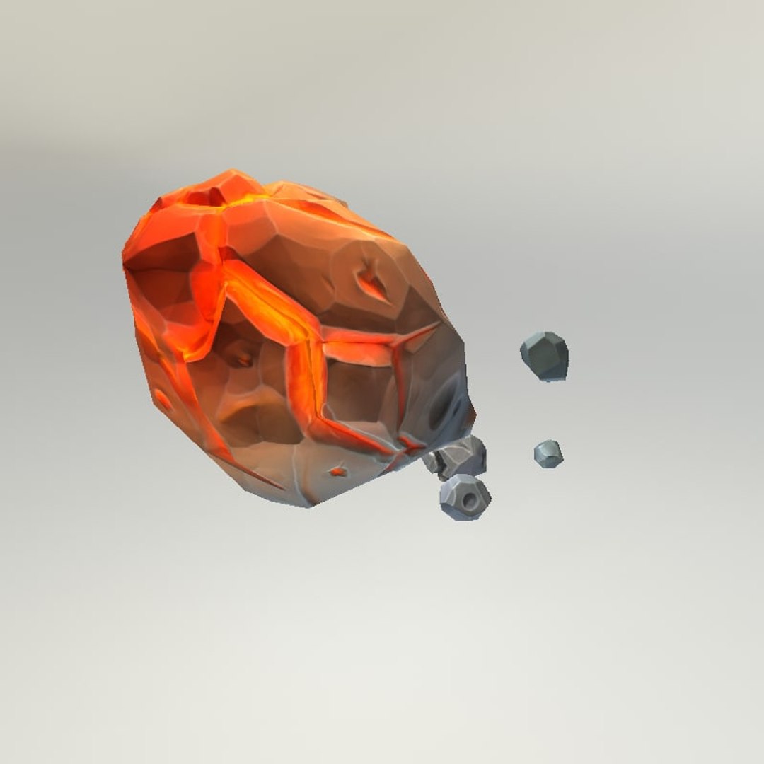 Low-poly Meteorites 3d Model