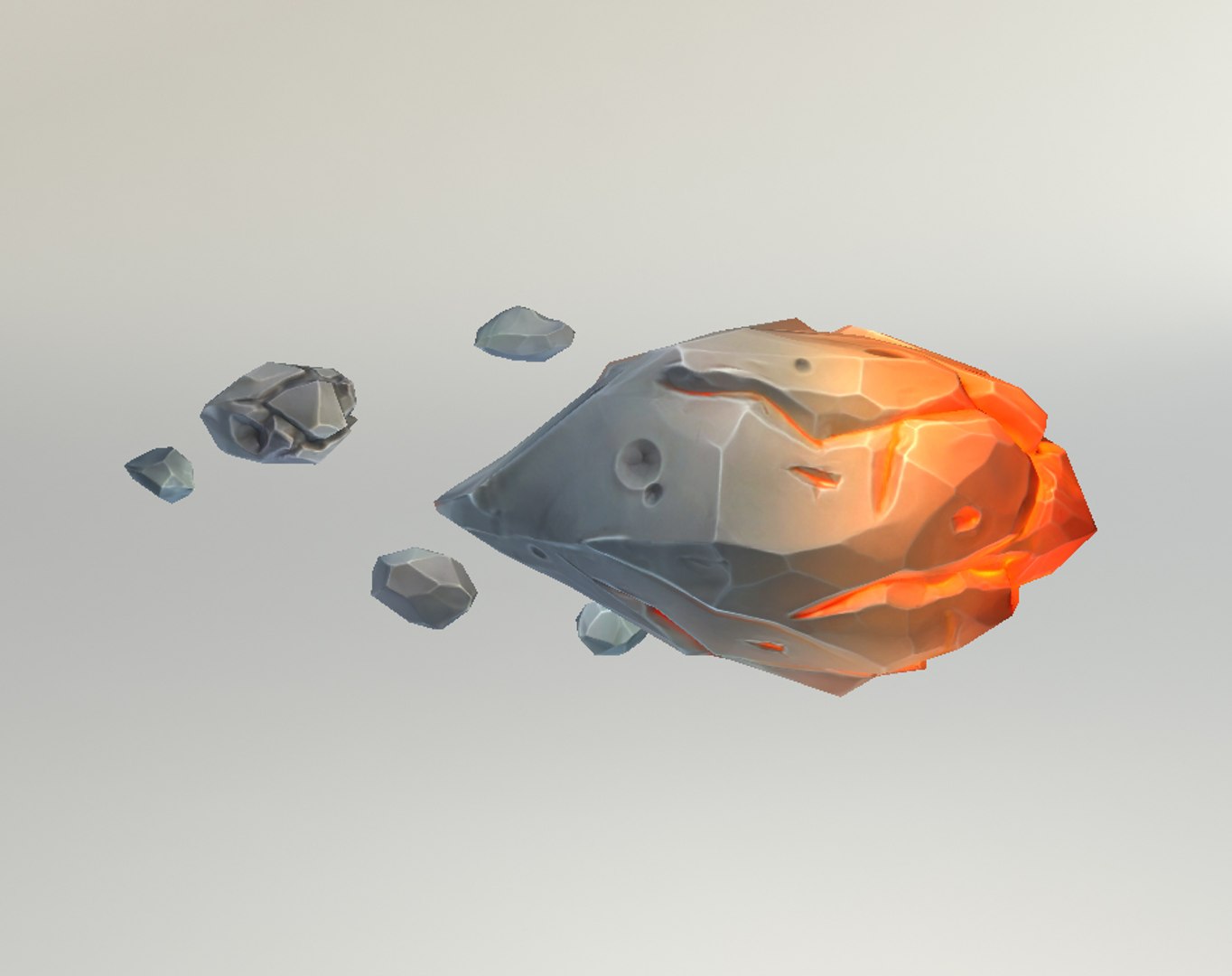Low-poly Meteorites 3d Model