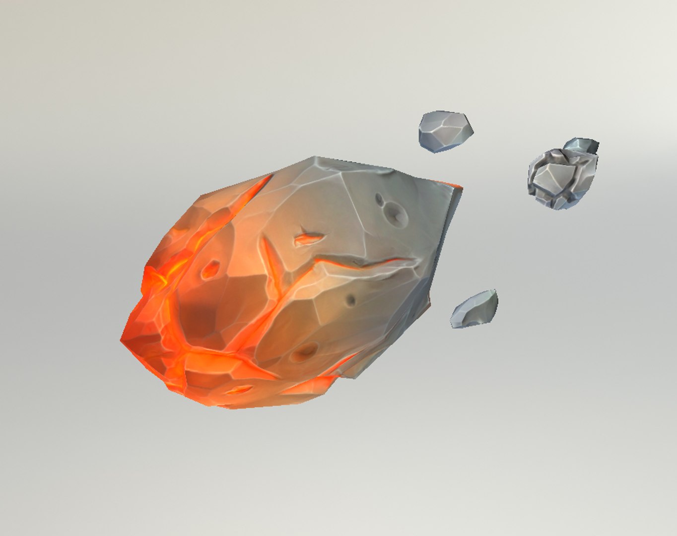 Low-poly Meteorites 3d Model