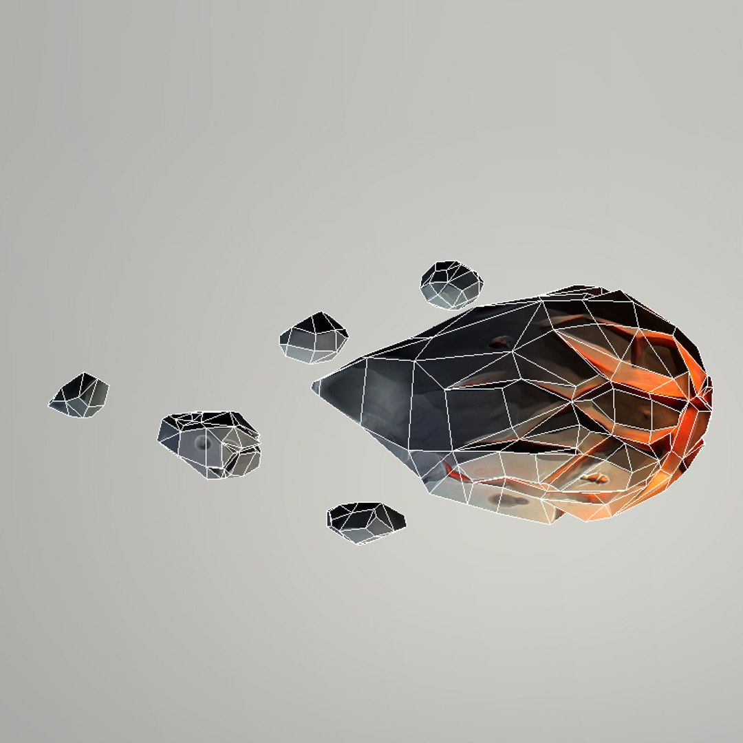 Low-poly Meteorites 3d Model