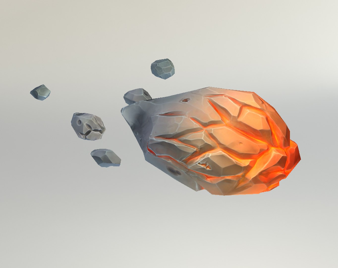 Low-poly Meteorites 3d Model