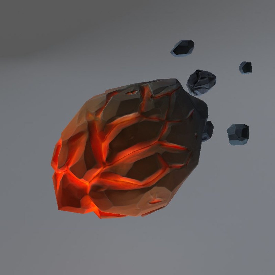 Low-poly Meteorites 3d Model