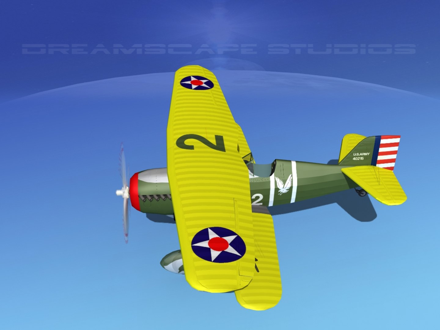 curtiss hawk fighter p-6 3d model
