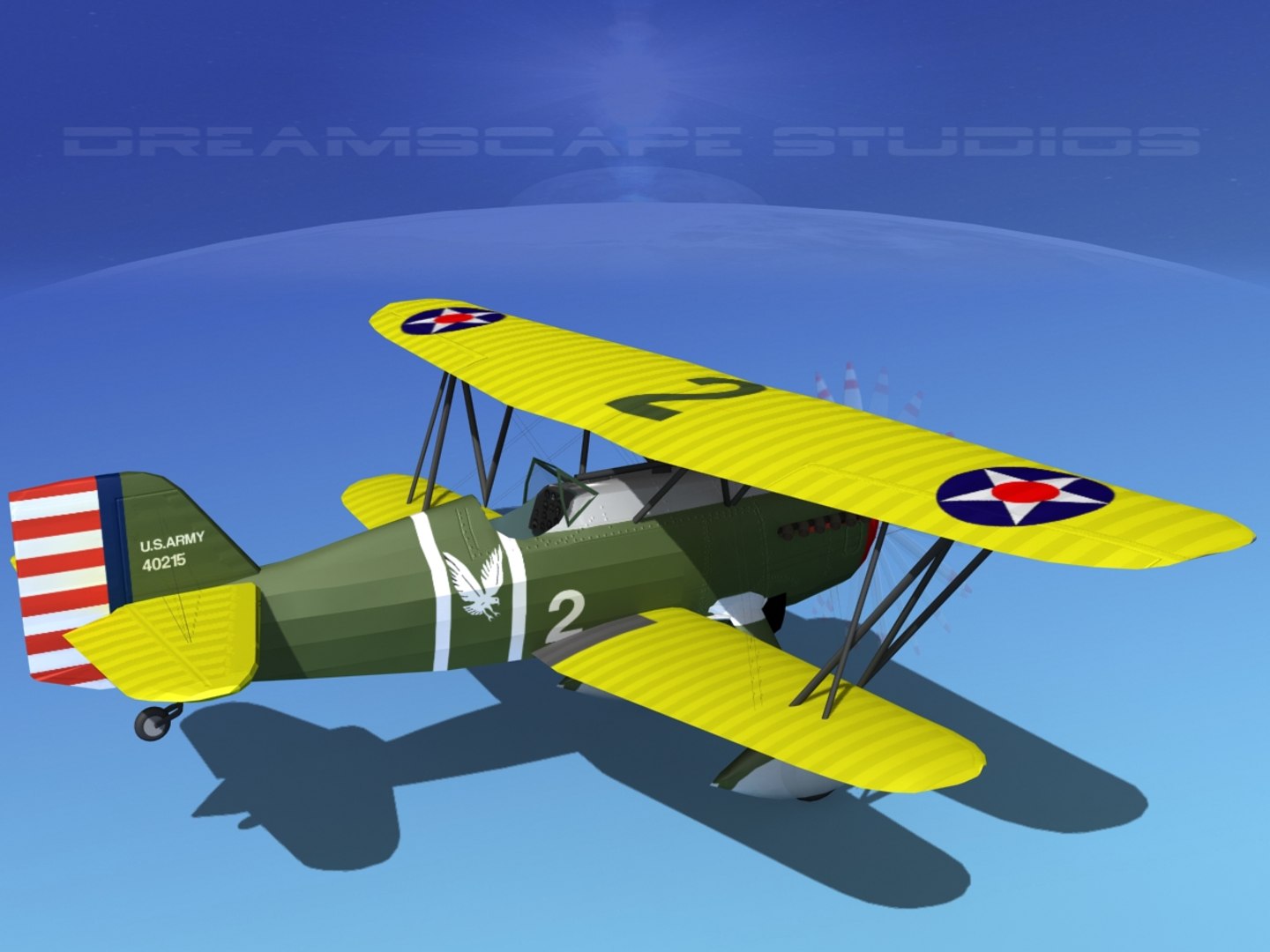 curtiss hawk fighter p-6 3d model