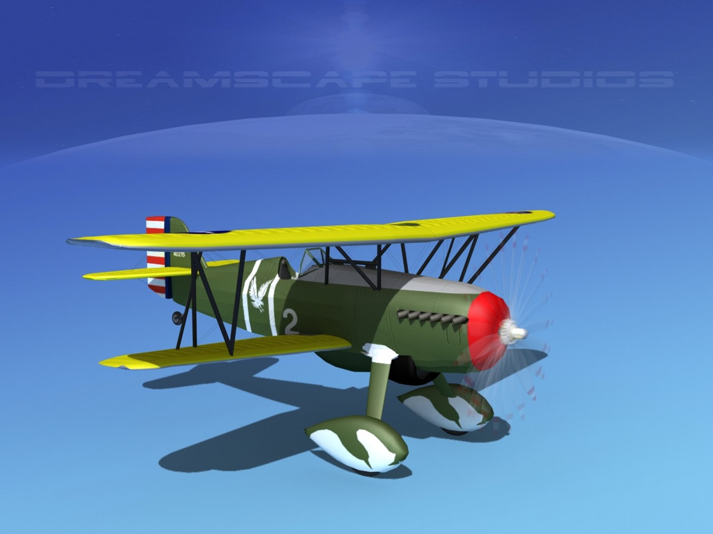 curtiss hawk fighter p-6 3d model