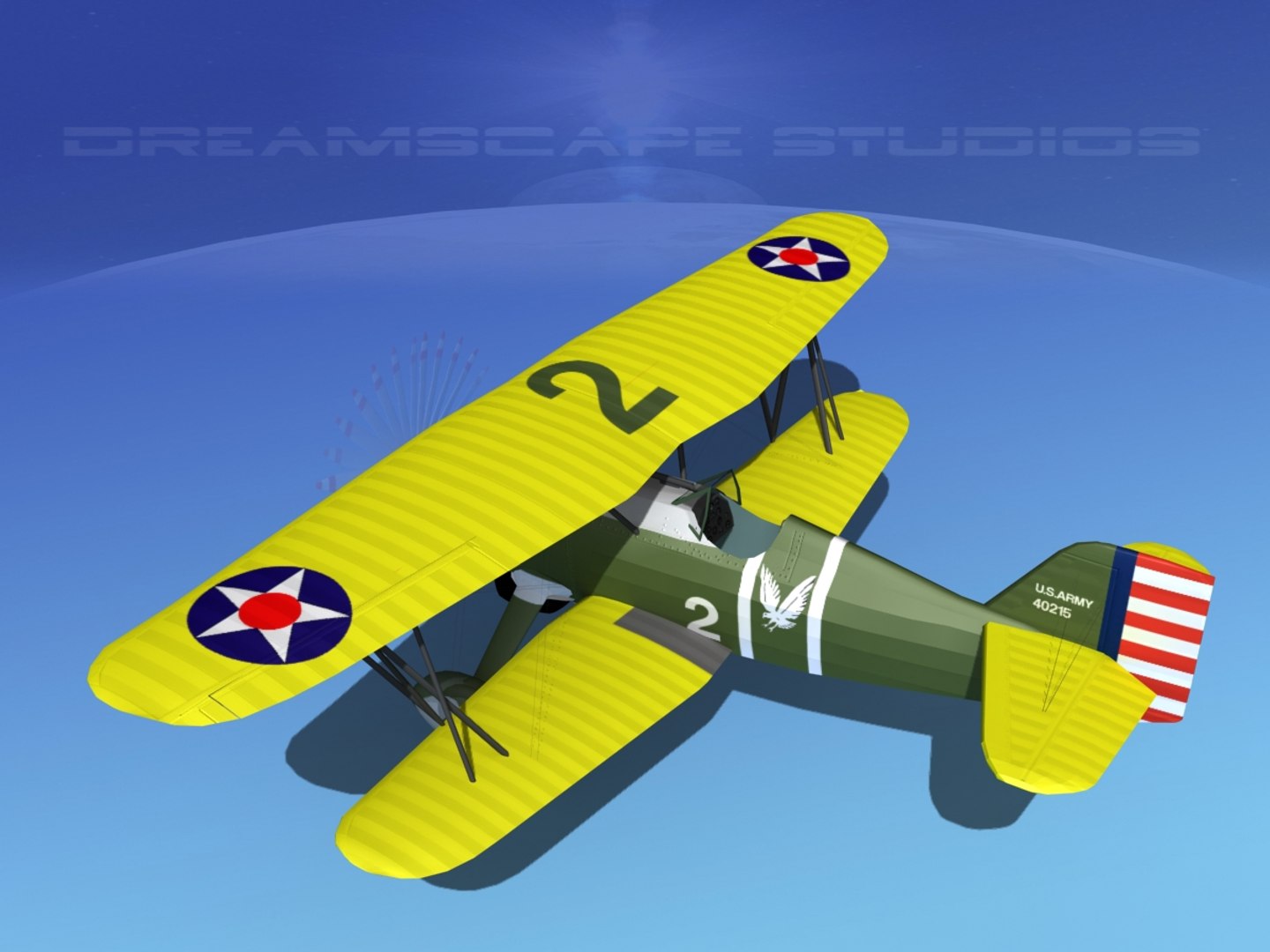 curtiss hawk fighter p-6 3d model