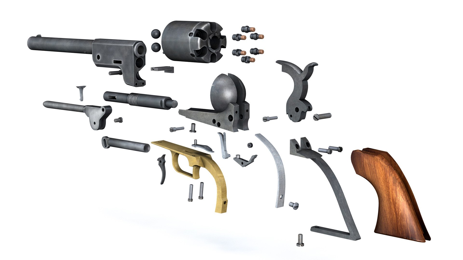 Colt Walker Revolver Model - TurboSquid 1739440