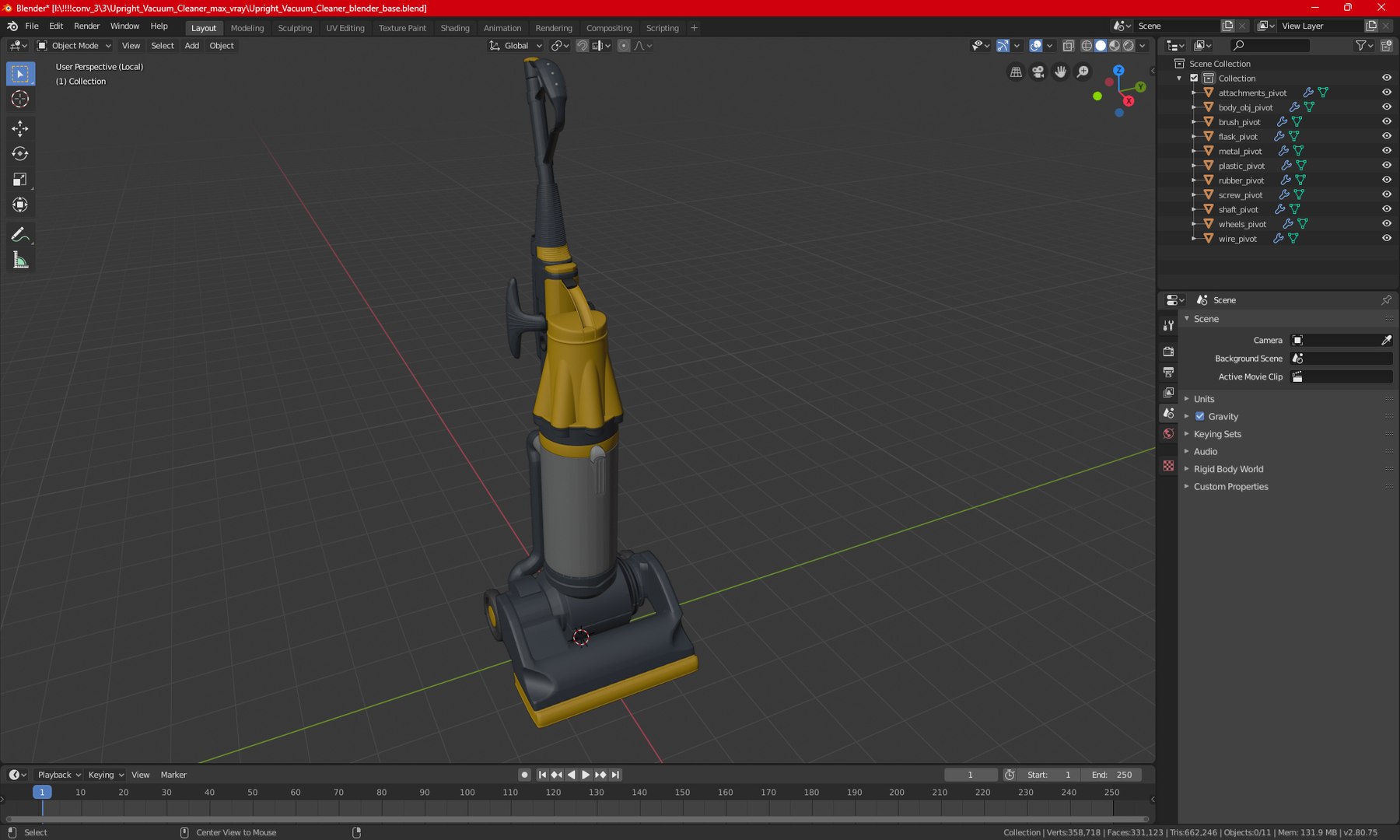 3D Upright Vacuum Cleaner model - TurboSquid 2129023