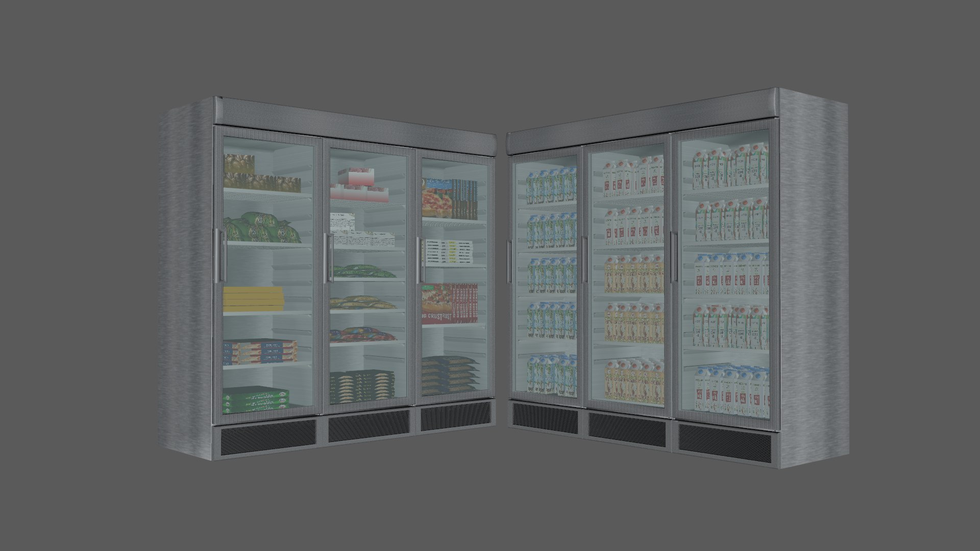 Supermarket Fridge Collection 3D Model - TurboSquid 2348553