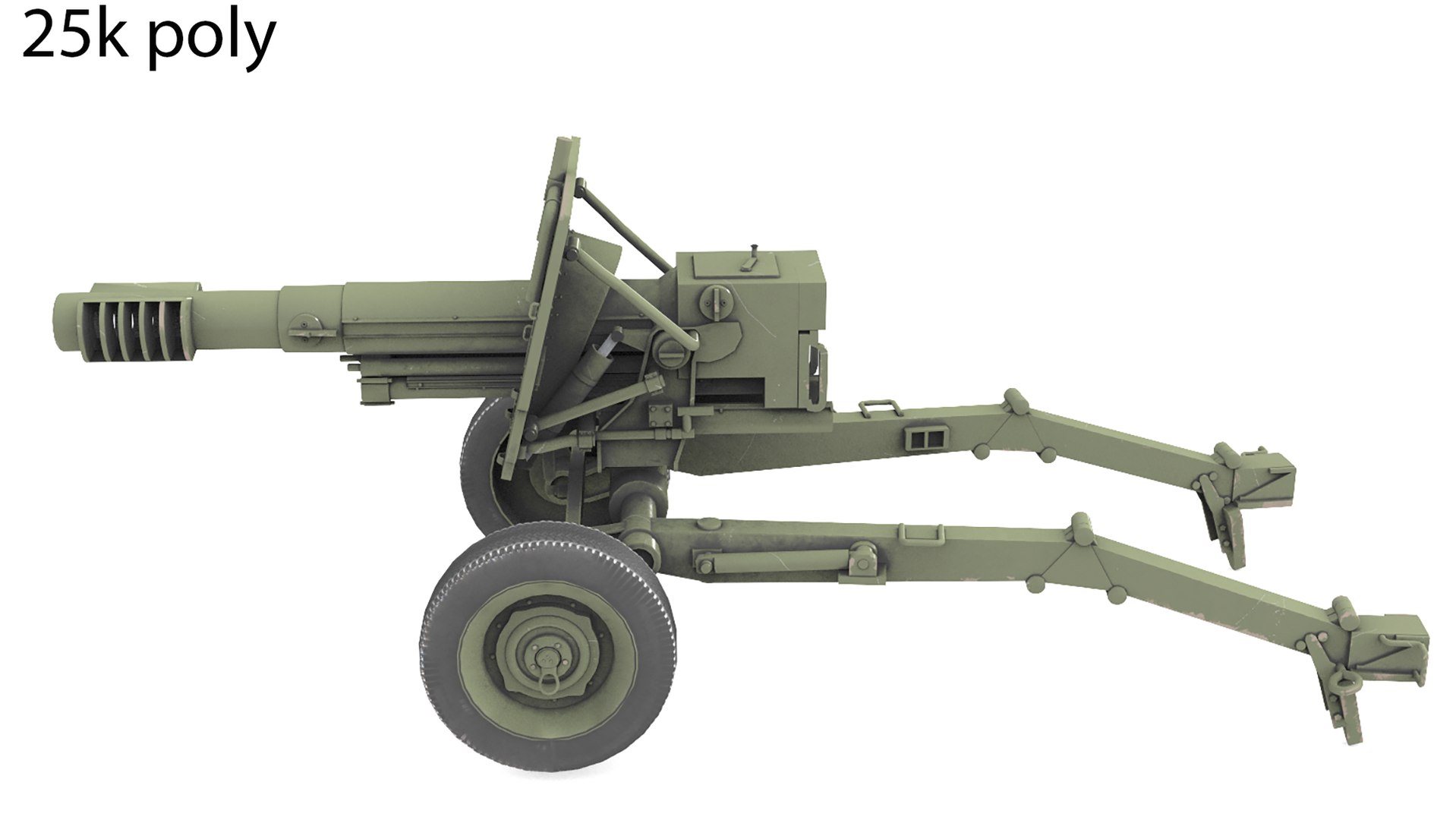 3D Model OTO Melara Mod 56 105mm - TurboSquid 2150597