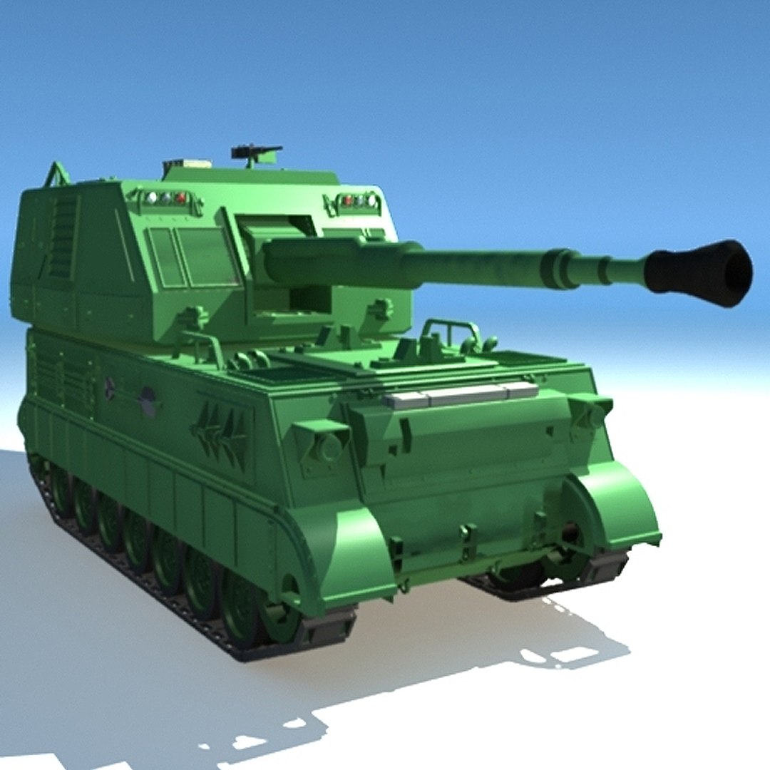 Mobil Artillery Tank 3d Model