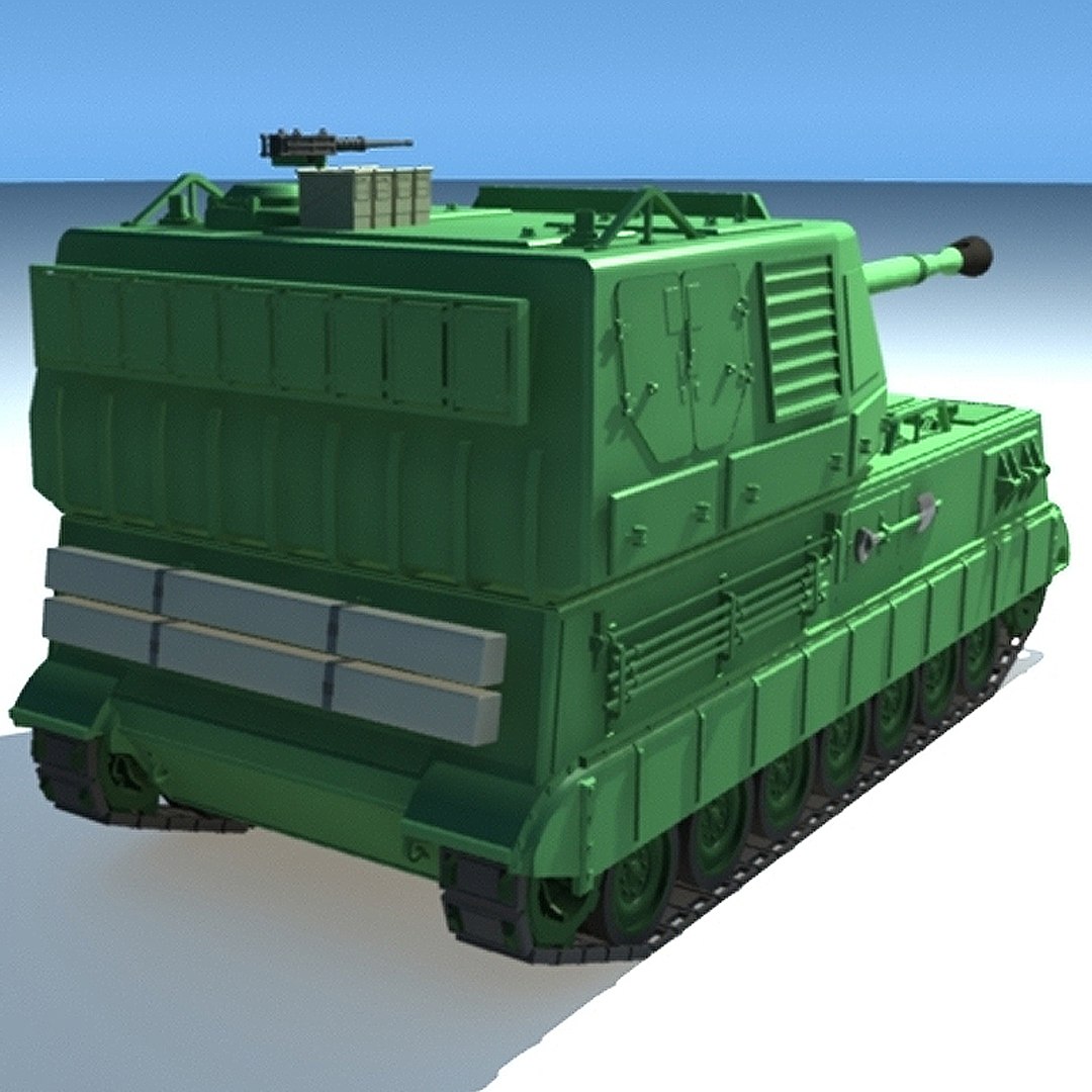 Mobil Artillery Tank 3d Model