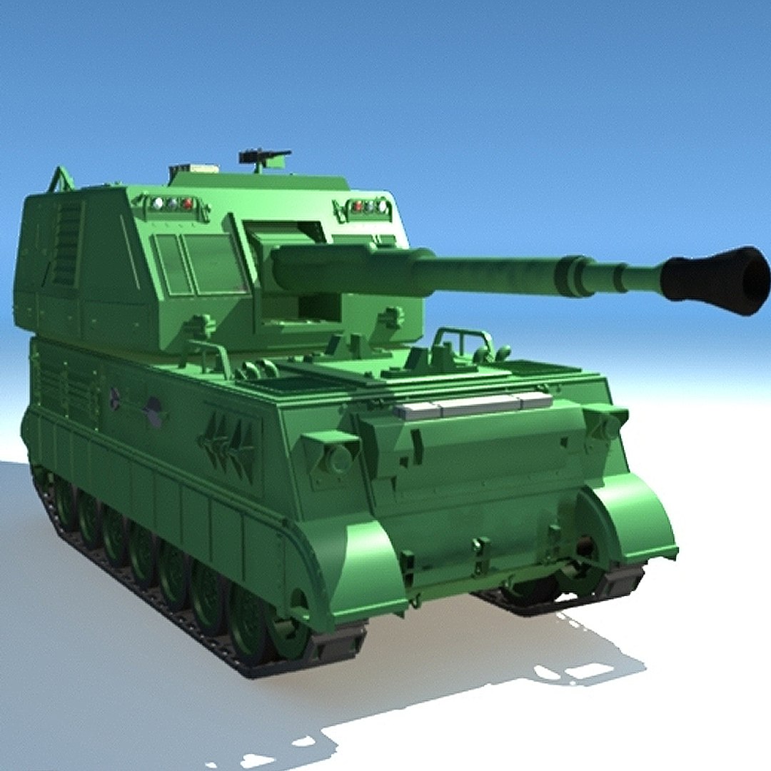 Mobil Artillery Tank 3d Model