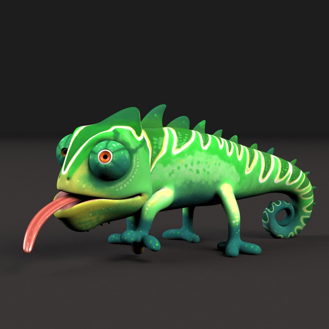 Free 3D Chameleon Cartoony Rig Model - TurboSquid 1182468