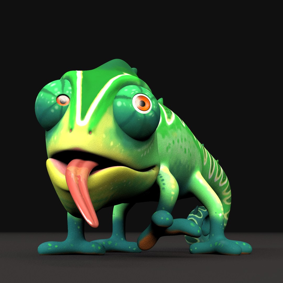 Free 3D Chameleon Cartoony Rig Model - TurboSquid 1182468