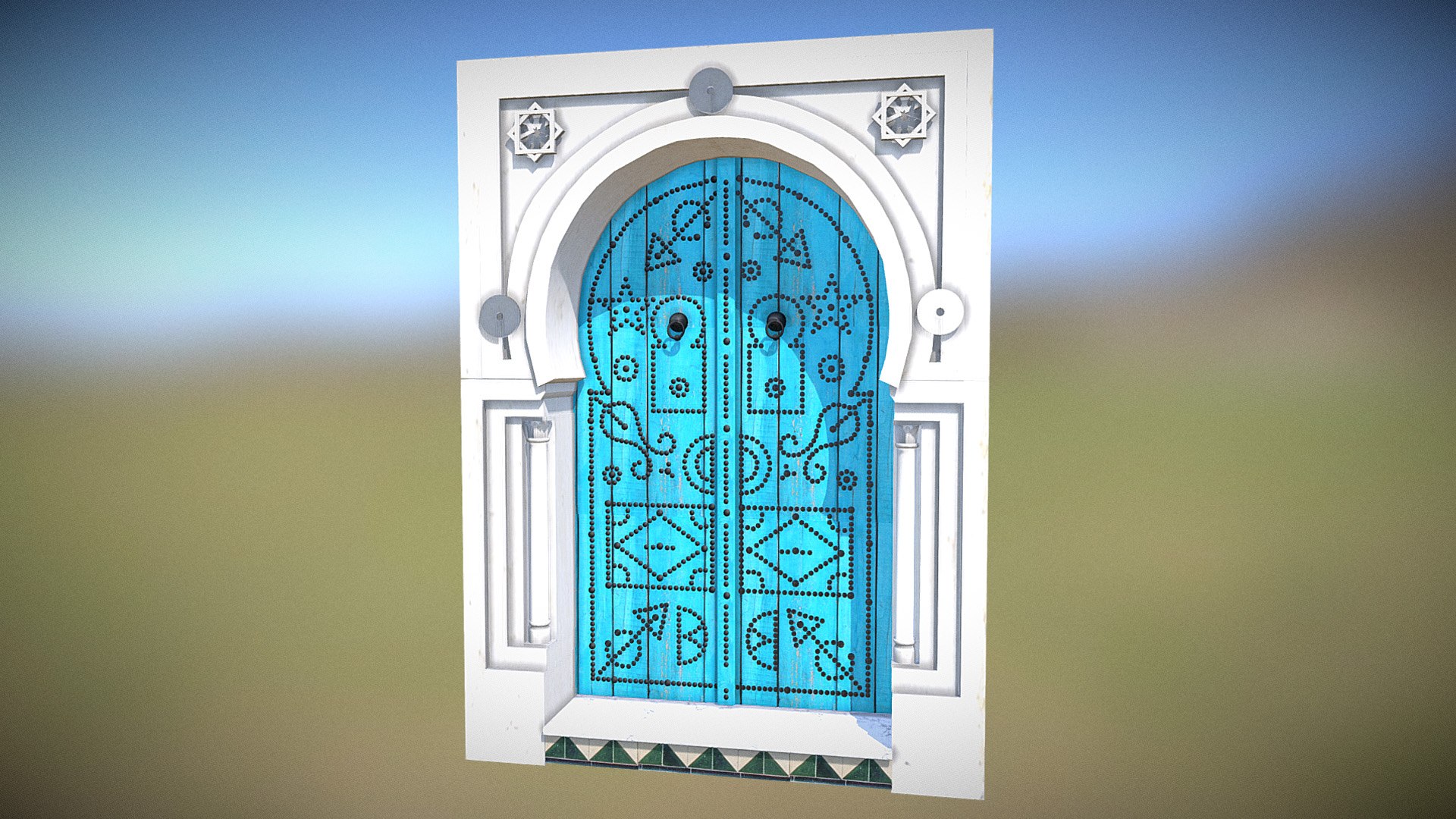 3D Tunisian Door Blue Doors Of Sidi Bou Said Model - TurboSquid 2169598