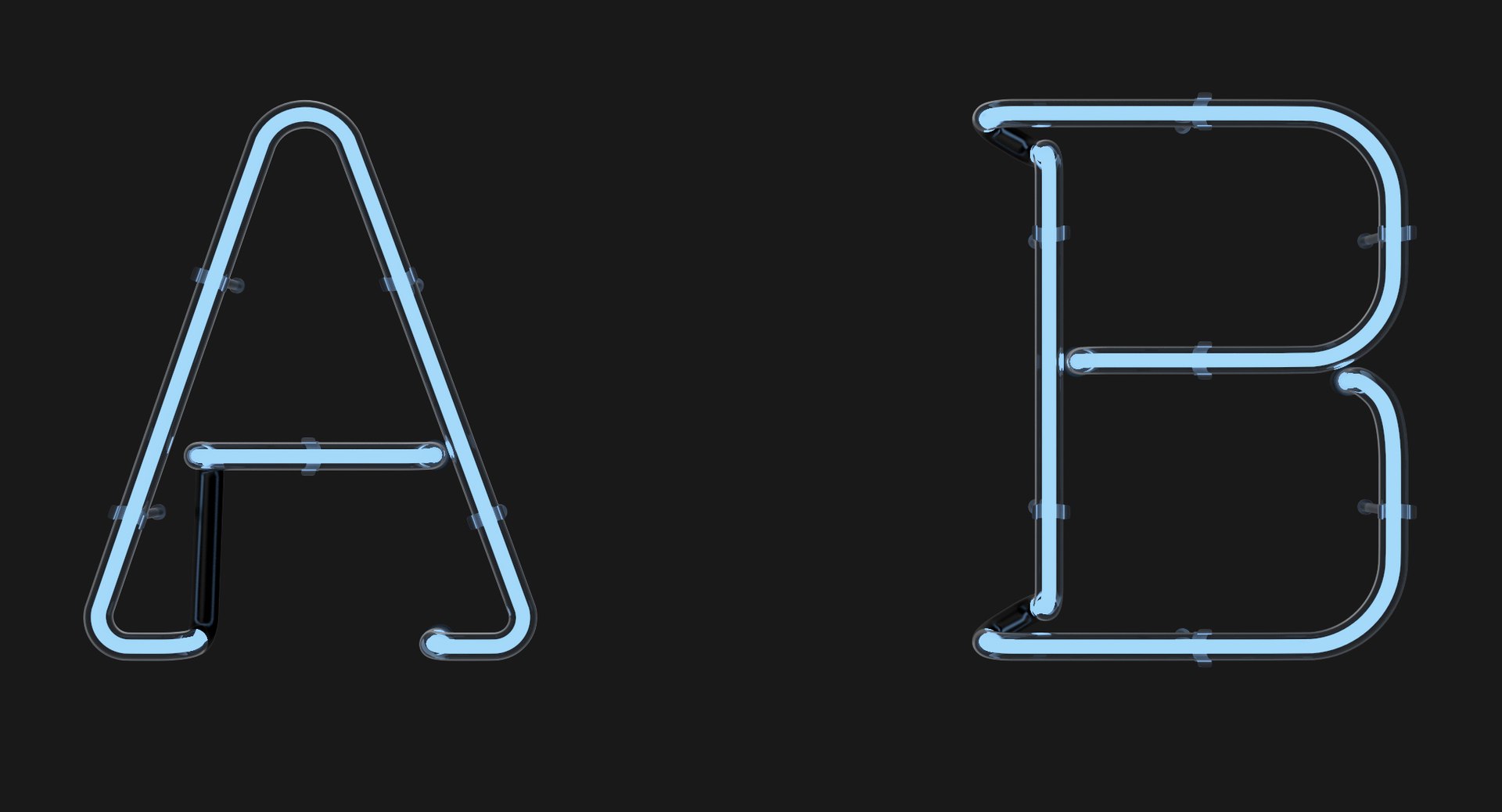 3D Neon Letter Model - TurboSquid 1713041