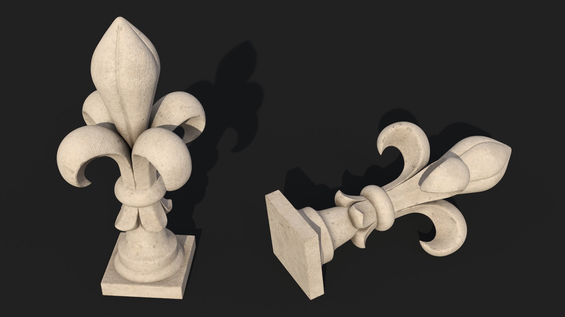 3D Fleur De Lis Finial Stone Model - TurboSquid 2250546