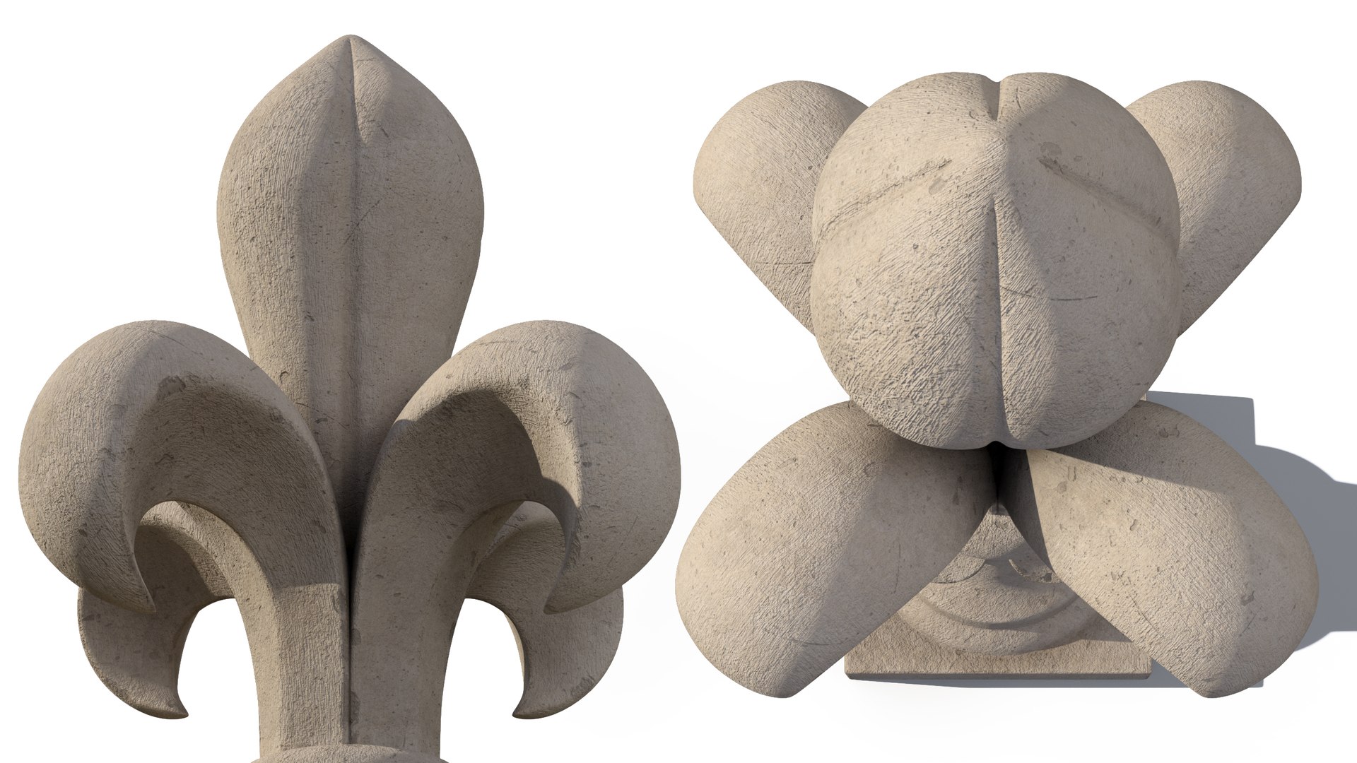 3D Fleur De Lis Finial Stone Model - TurboSquid 2250546