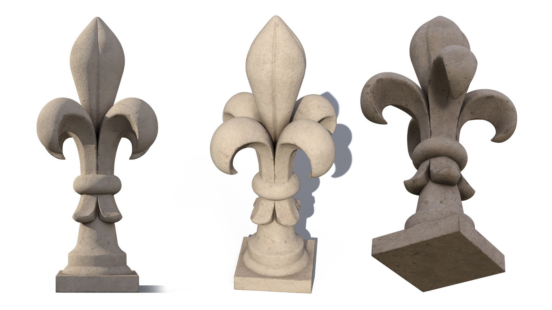 3D Fleur De Lis Finial Stone Model - TurboSquid 2250546