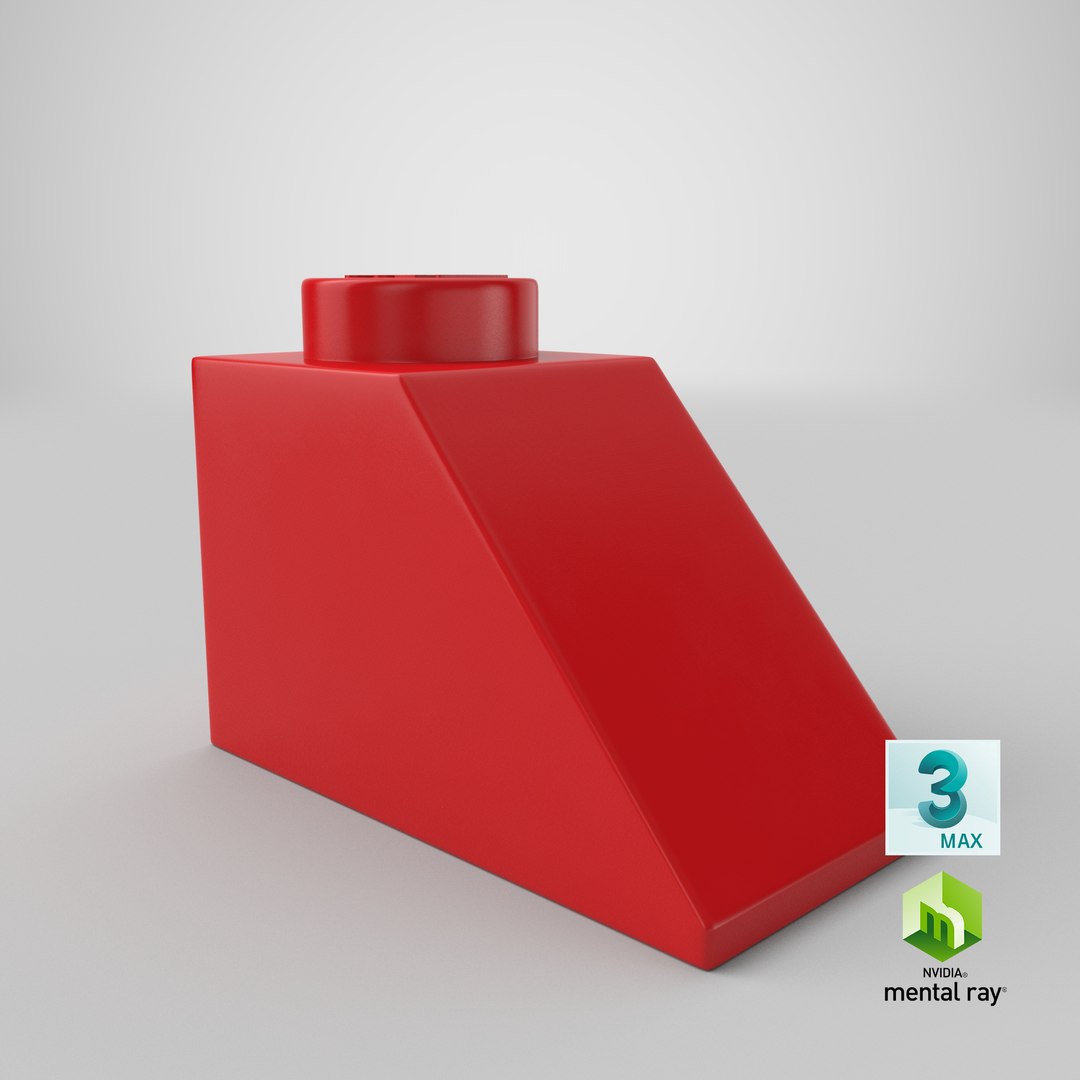 3D lego brick 2x1 slope - TurboSquid 1409418